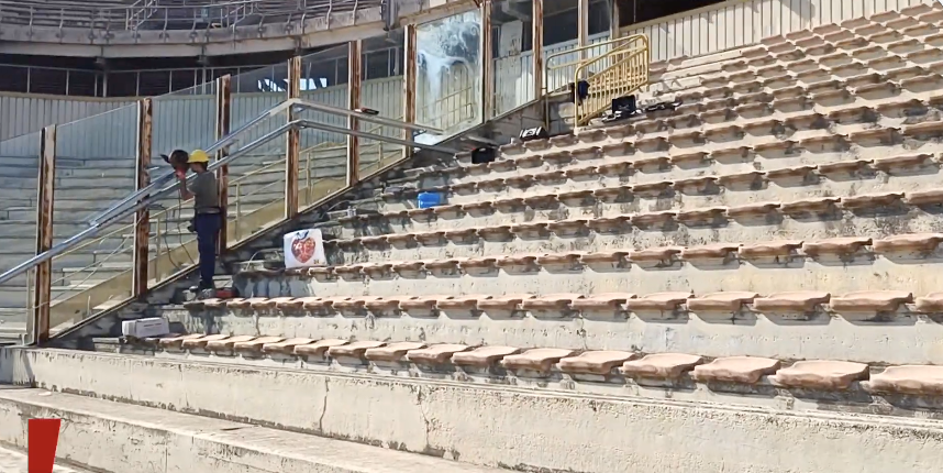 Taranto, procedono i lavori allo stadio Iacovone Taranto, procedono i lavori allo stadio Iacovone